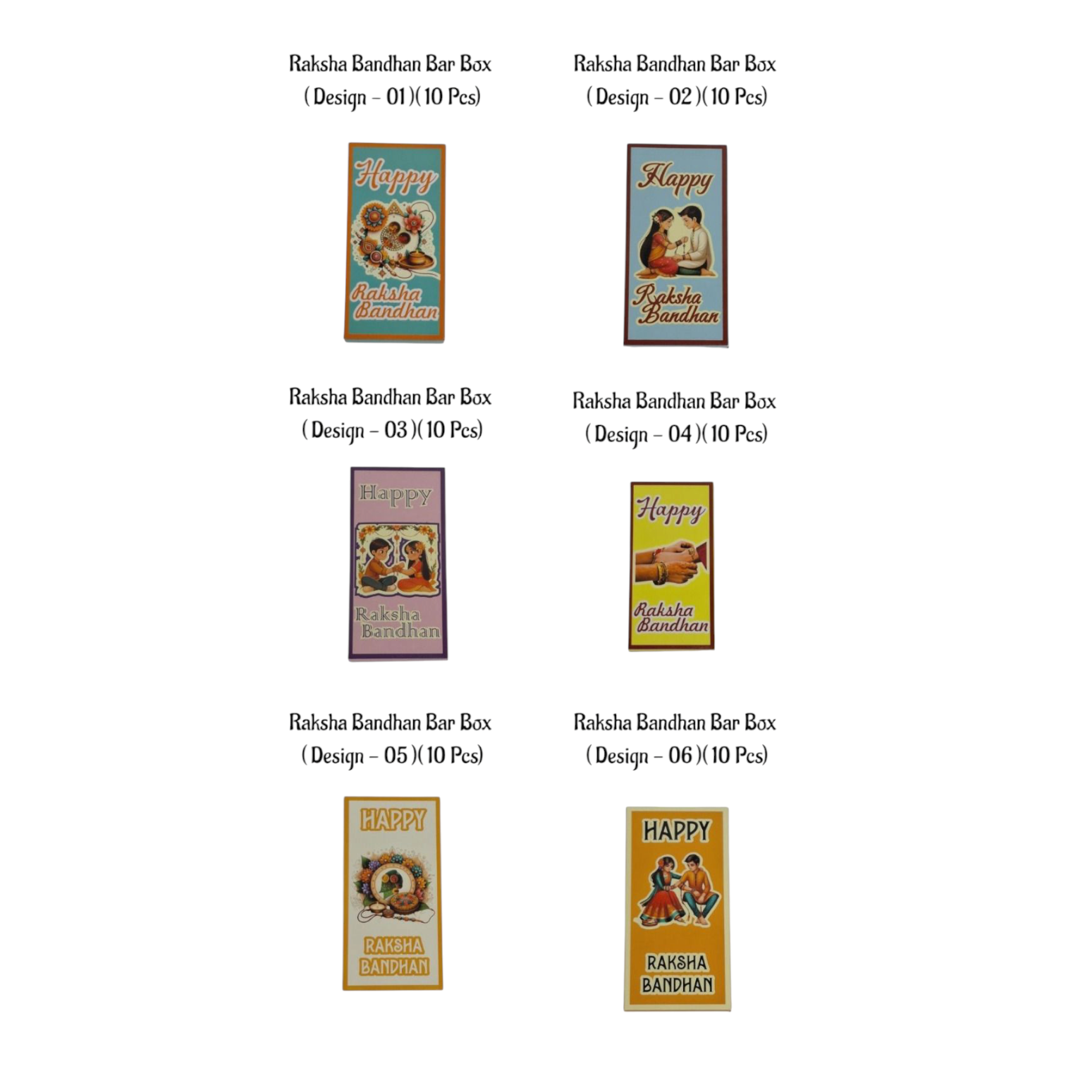 Rakhi Bar Chocolate Boxes, 25 PC's Random Design Pack – Bakersmart